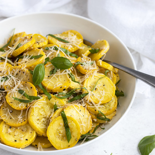 Sauteed Squash with Basil and Parmesan | The Blond Cook
