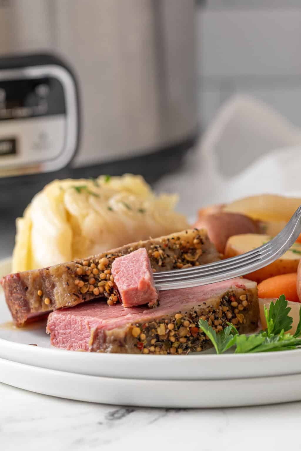 Slow Cooker Guinness Corned Beef and Cabbage | The Blond Cook